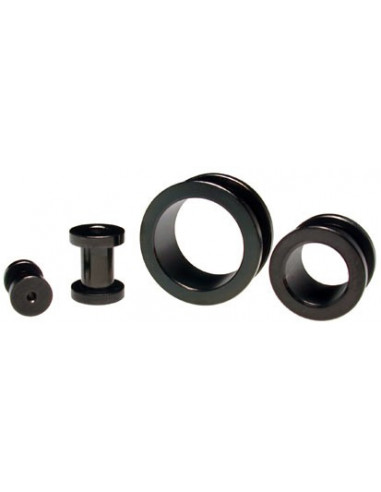 Flesh Tunnel negru cu filet, ear expander, pierce ureche